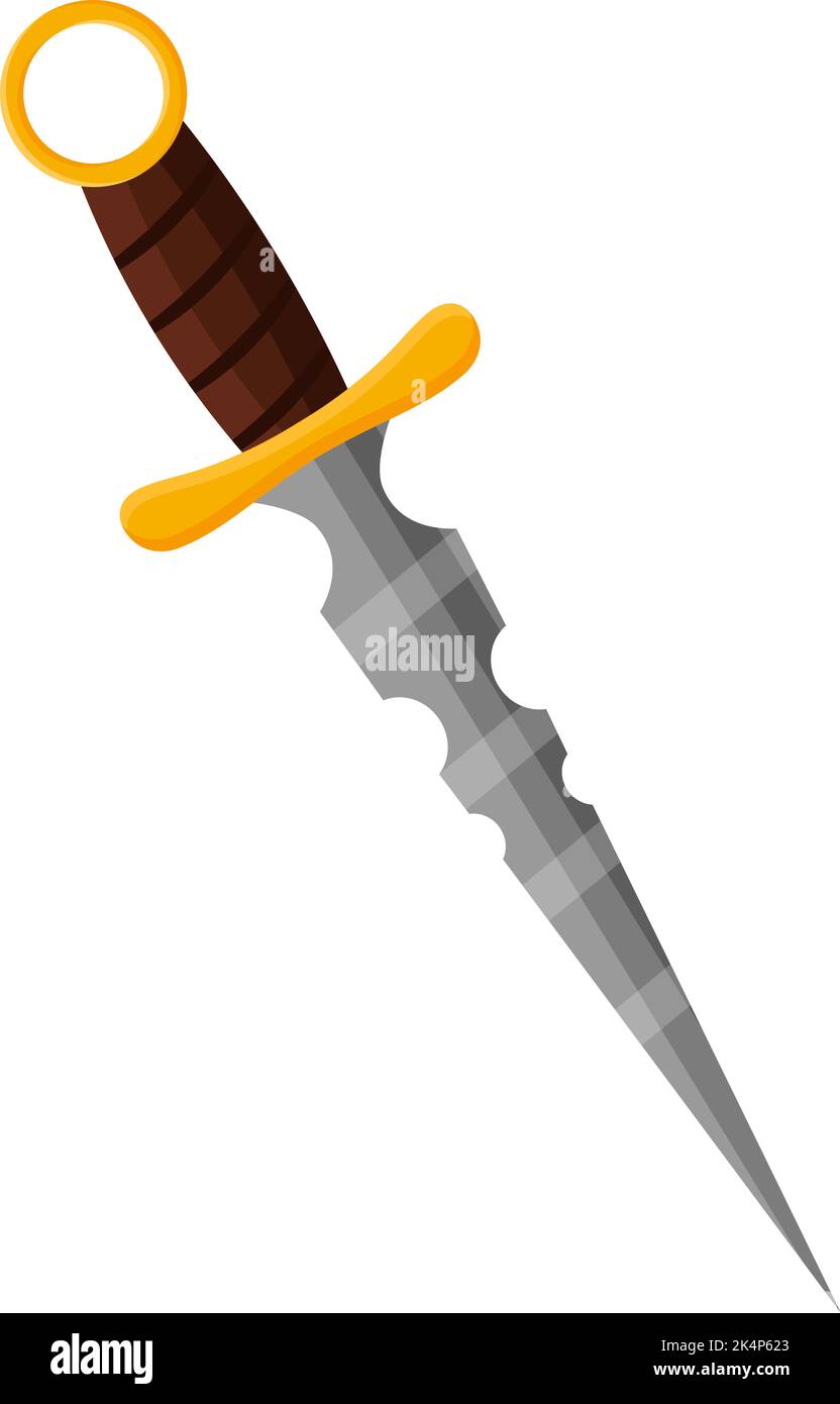 Fighting dagger, illustration, vector on a white background Stock ...