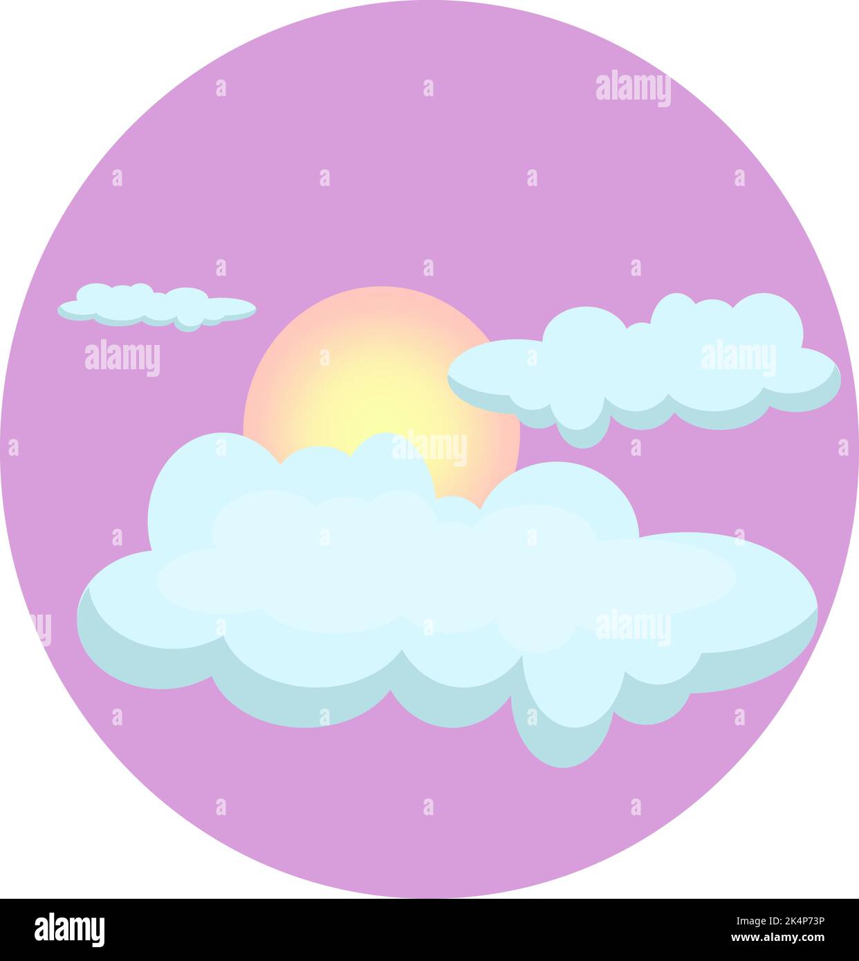 Sun clouds paper on sky Stock Vector Images - Alamy