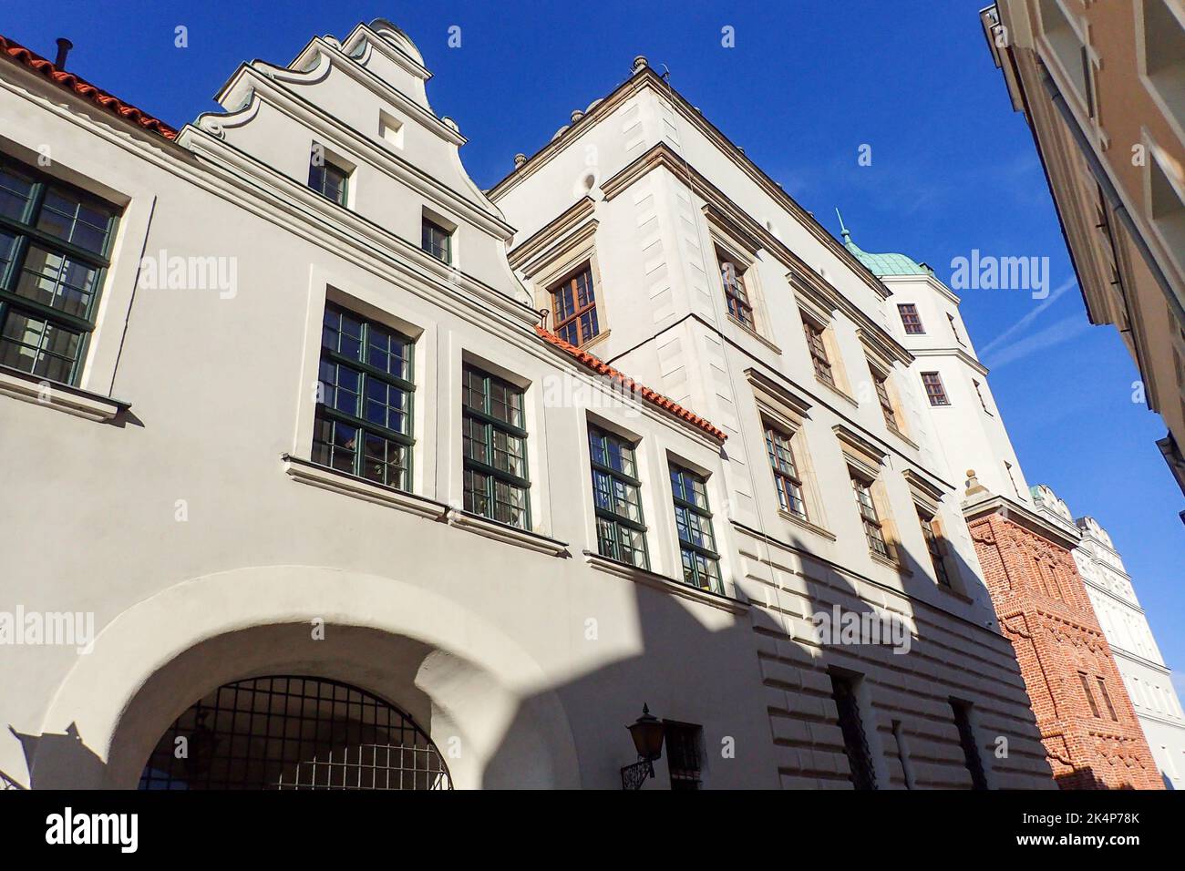 Szczecin, Poland - August 12, 2018: Historic buildings and mansions in ...