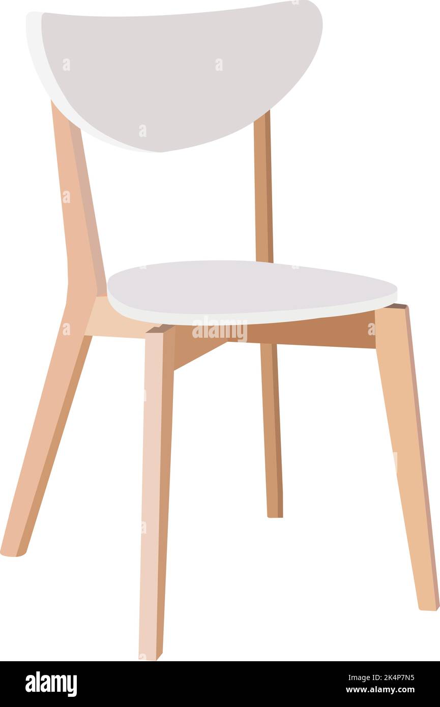 White wooden chair, illustration, vector on a white background Stock ...