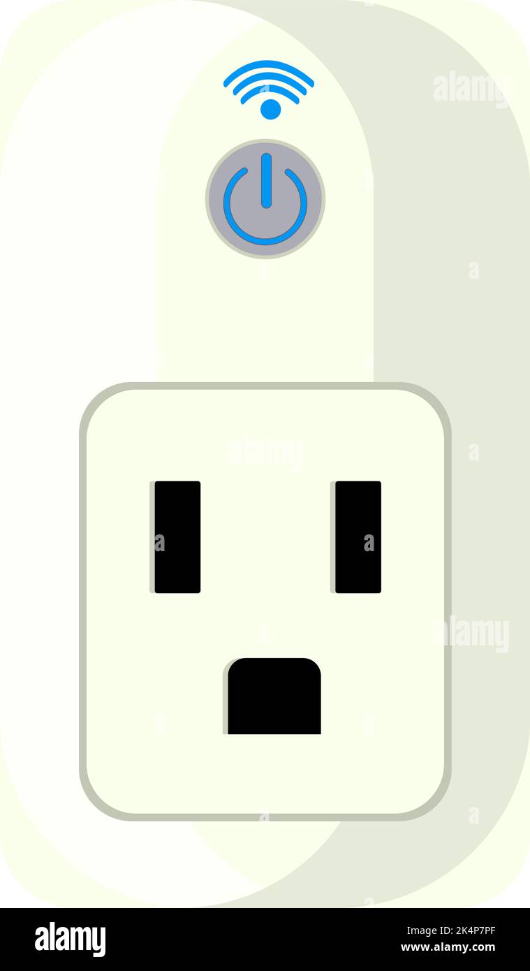 Smart electrical switch, illustration, vector on a white background ...