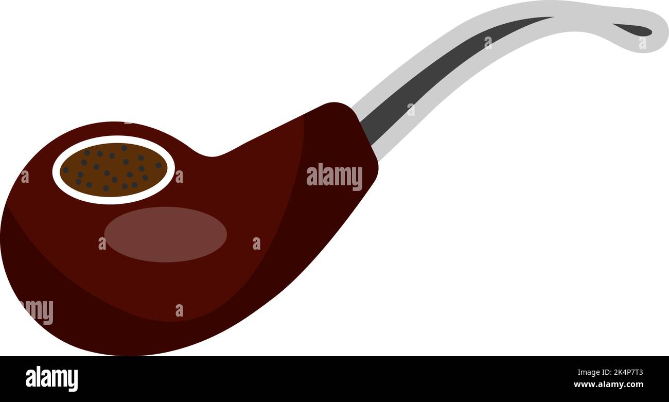 Classic smoke pipe, illustration, vector on a white background Stock ...
