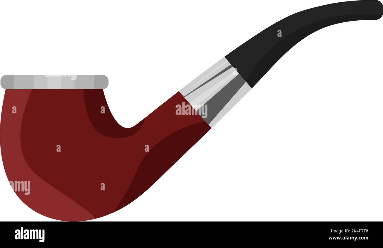 Red smoke pipe, illustration, vector on a white background Stock Vector ...