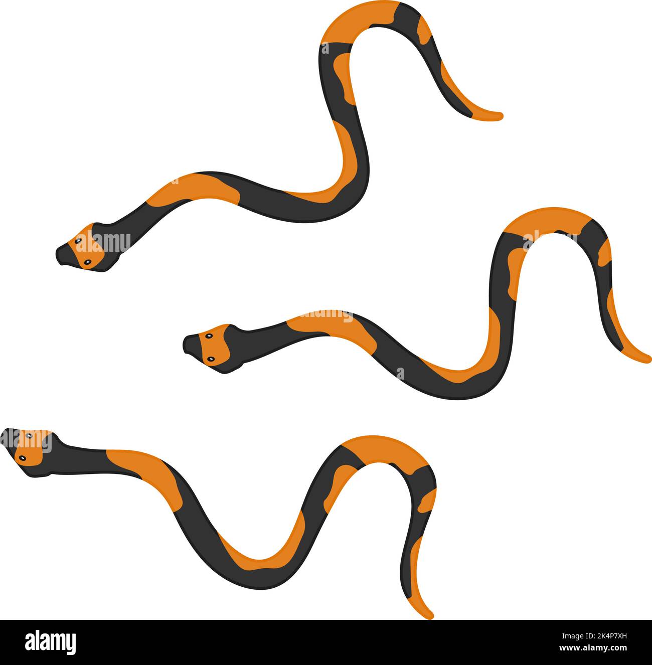 Black snakes, illustration, vector on a white background Stock Vector ...