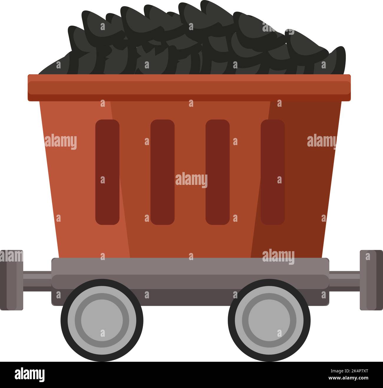 Coal trolley, illustration, vector on a white background Stock Vector ...
