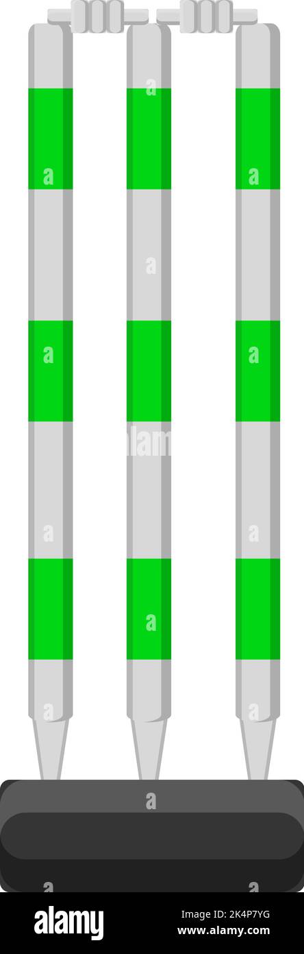 Cricket stumps, illustration, vector on a white background Stock Vector ...