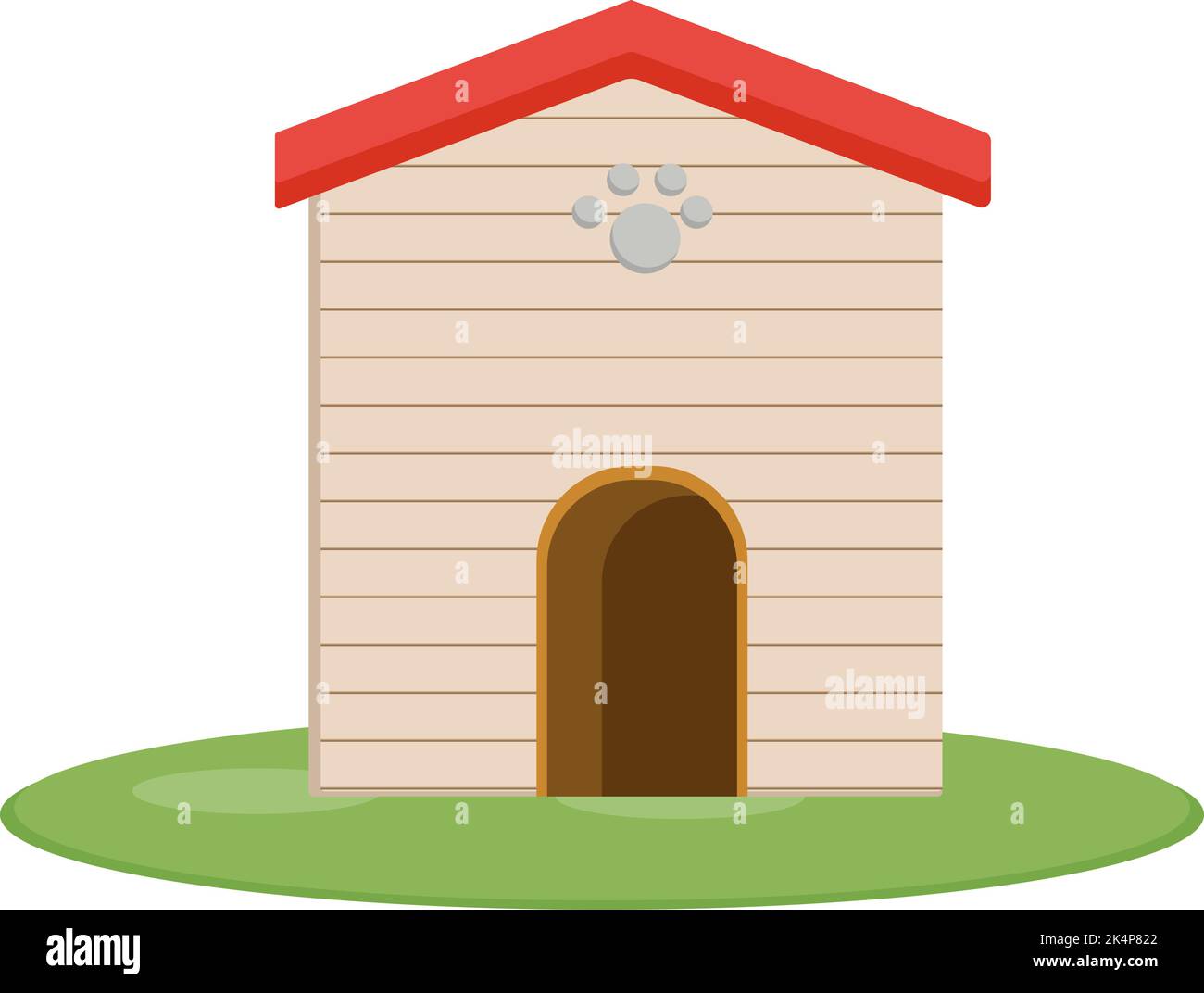 Old dog house, illustration, vector on a white background Stock Vector ...