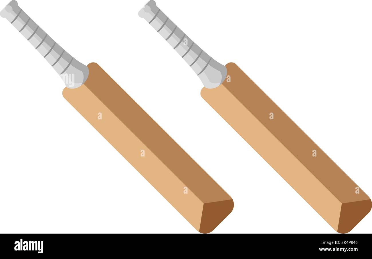 Cricket equipment, illustration, vector on a white background Stock ...