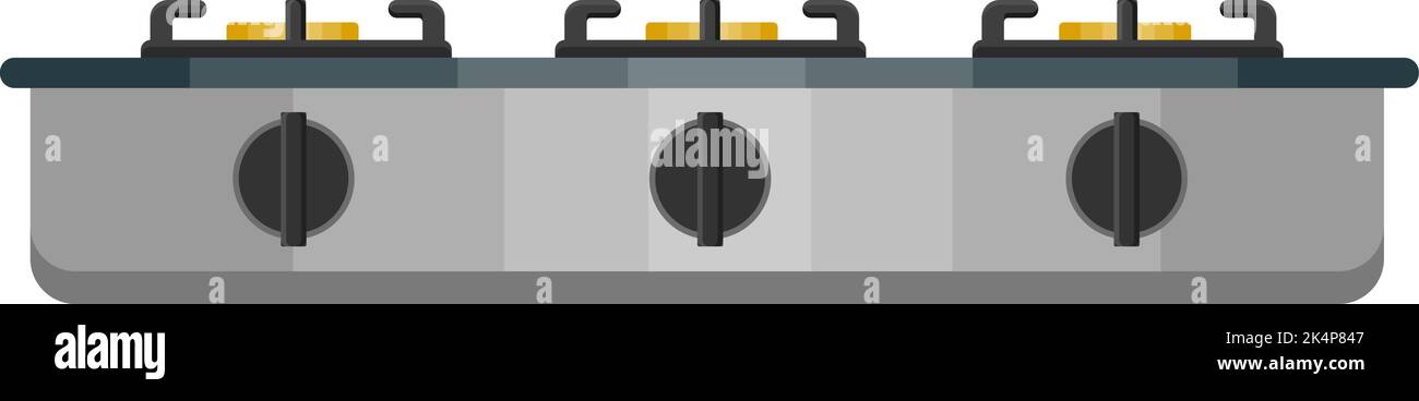 Gas stove, illustration, vector on a white background Stock Vector ...