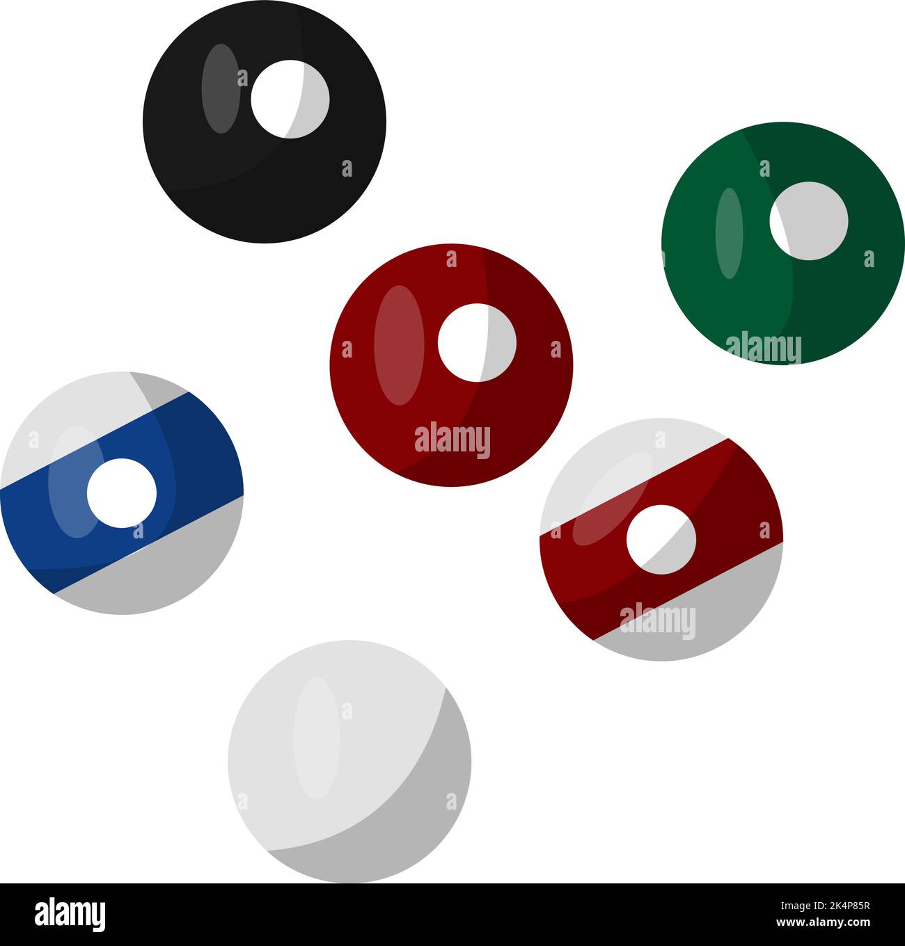 Snooker game balls, illustration, vector on a white background Stock ...