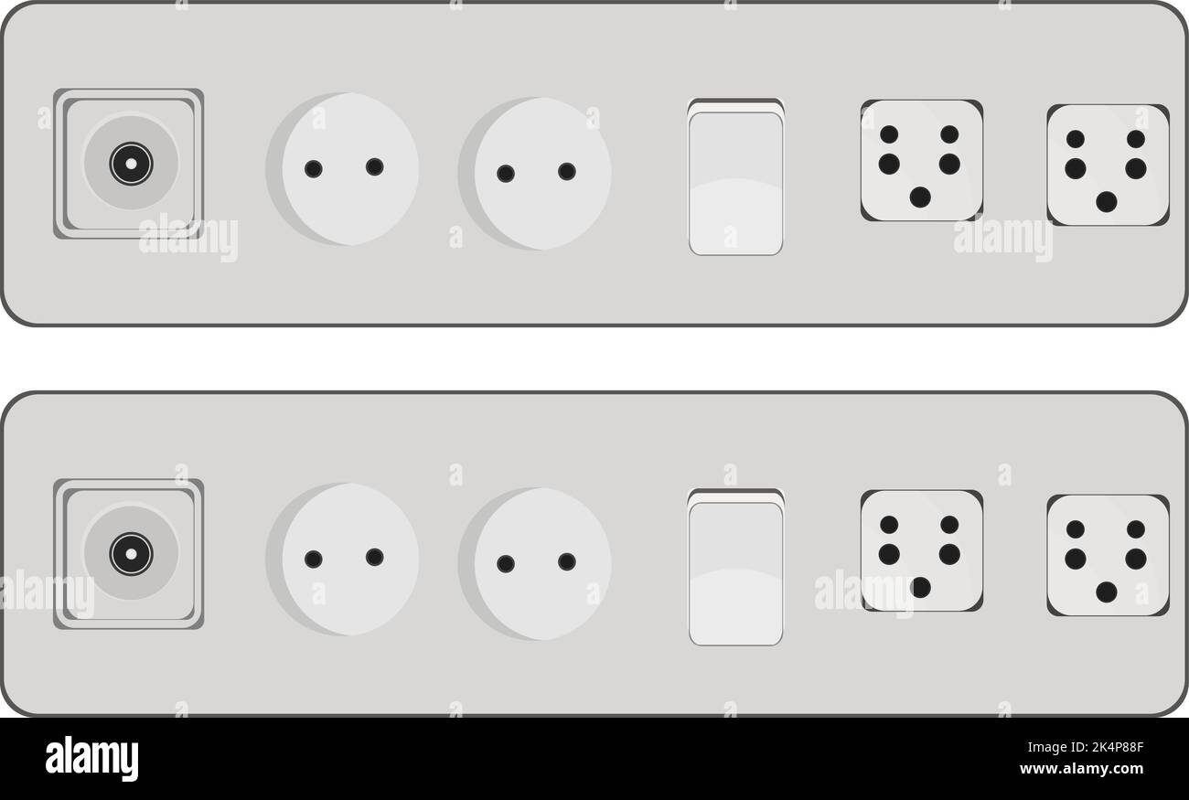 Extension power strip cord Stock Vector Images - Alamy