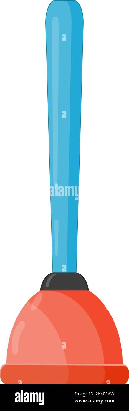Toilet plunger, illustration, vector on a white background Stock Vector ...