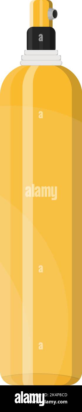 Yellow gas cylinder, illustration, vector on a white background Stock ...