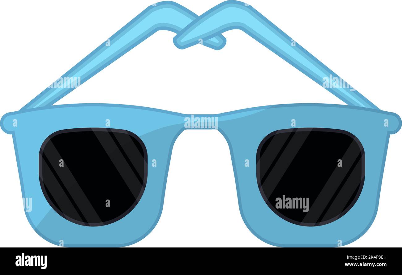 Blue sunglasses, illustration, vector on a white background Stock ...
