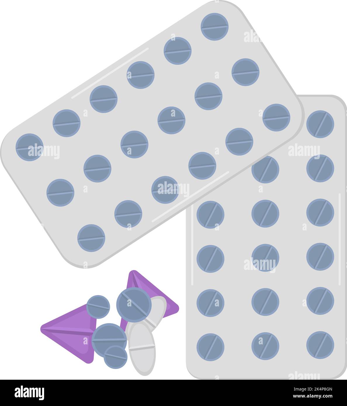 Small tablet pack, illustration, vector on a white background Stock ...