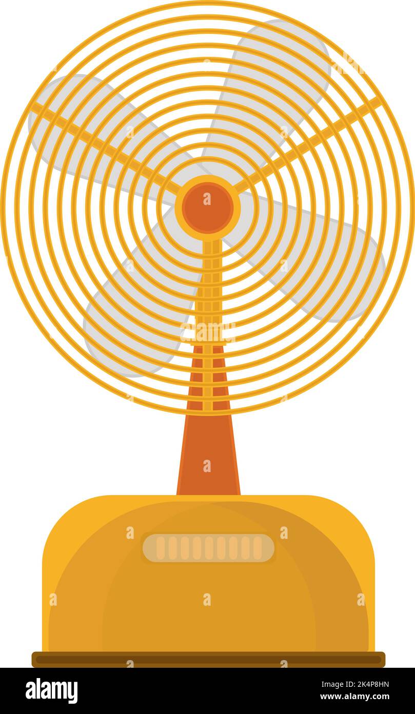 Yellow table fan, illustration, vector on a white background Stock ...