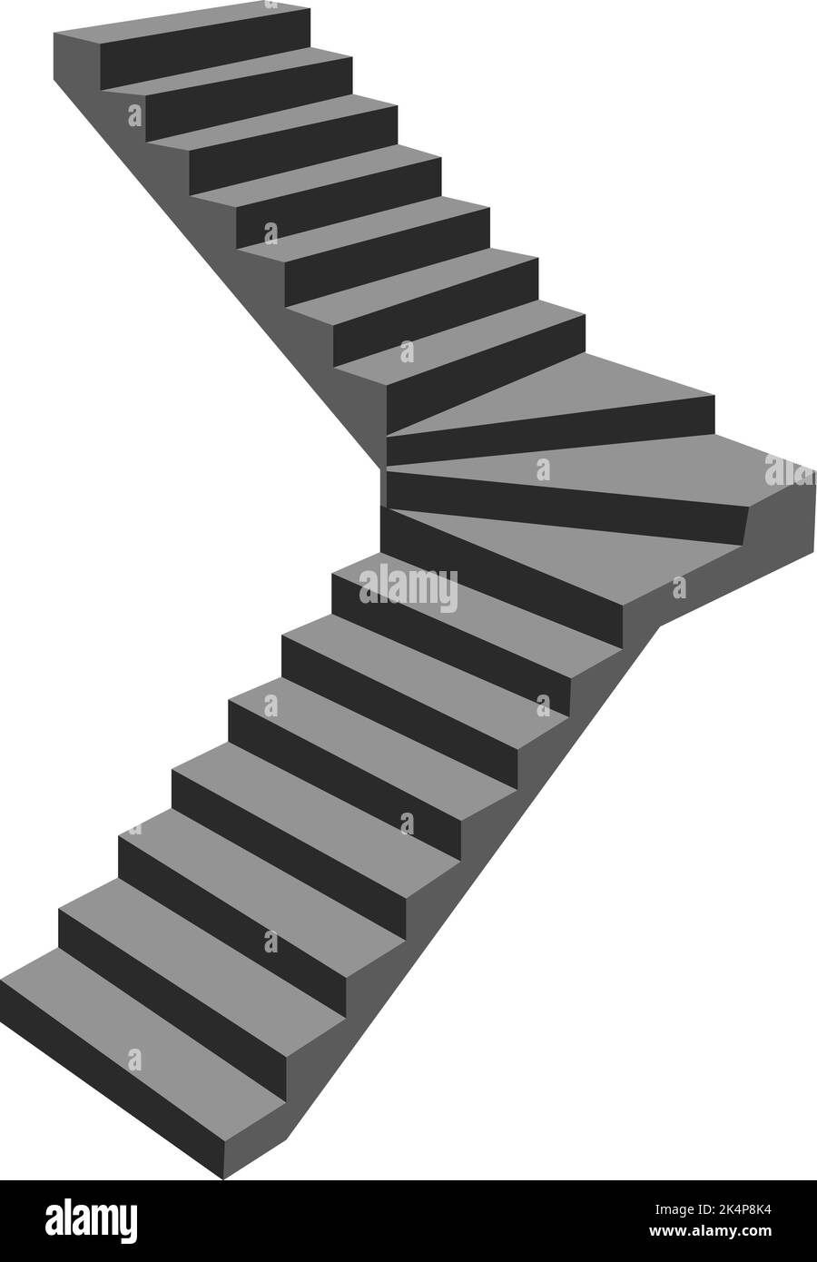 Grey stairs, illustration, vector on a white background Stock Vector ...