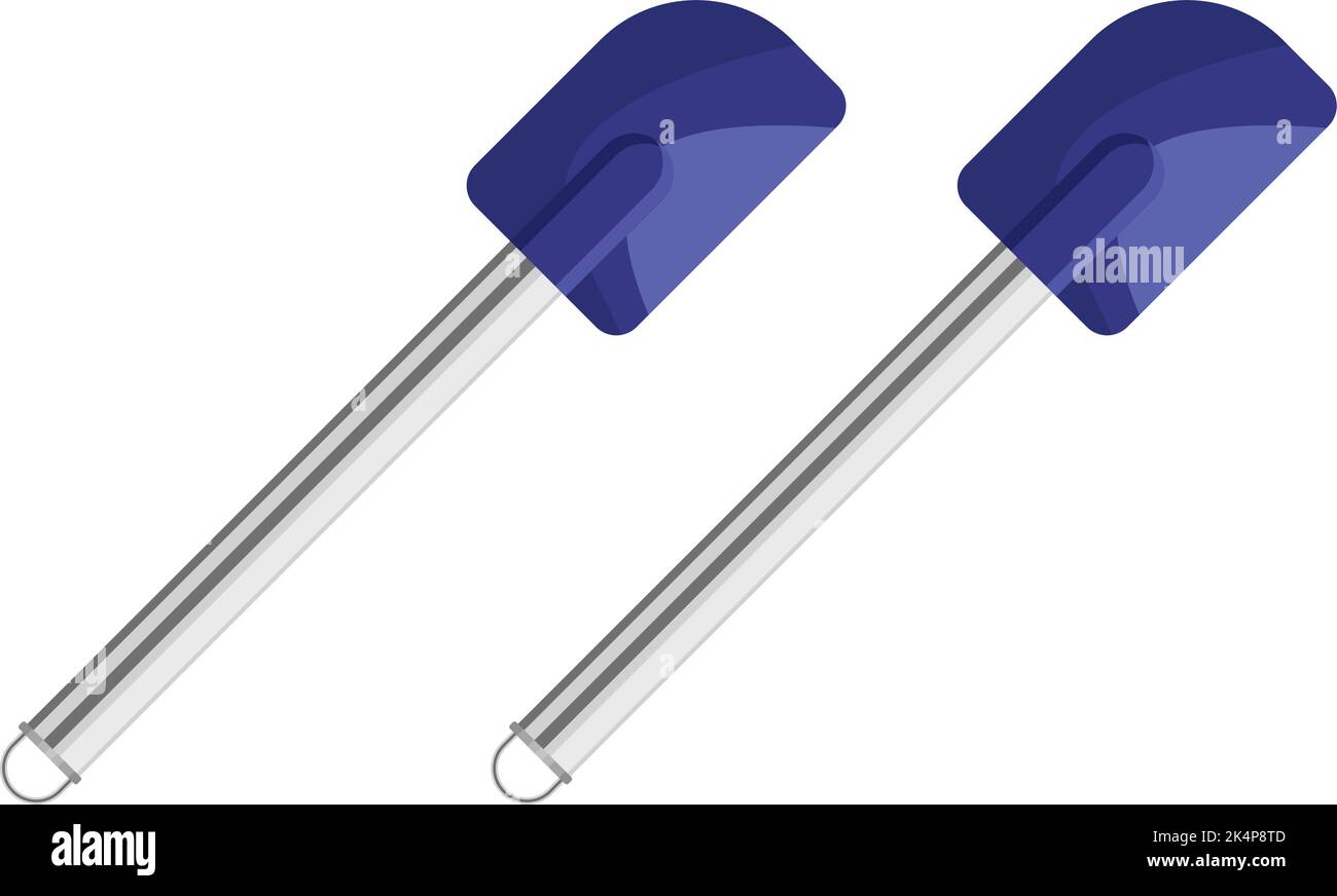 Blue silicone spatulas, illustration, vector on a white background ...