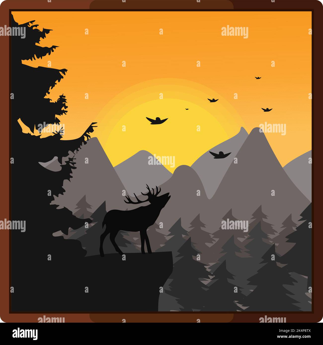 Illustration forest wallpaper hi-res stock photography and images - Alamy