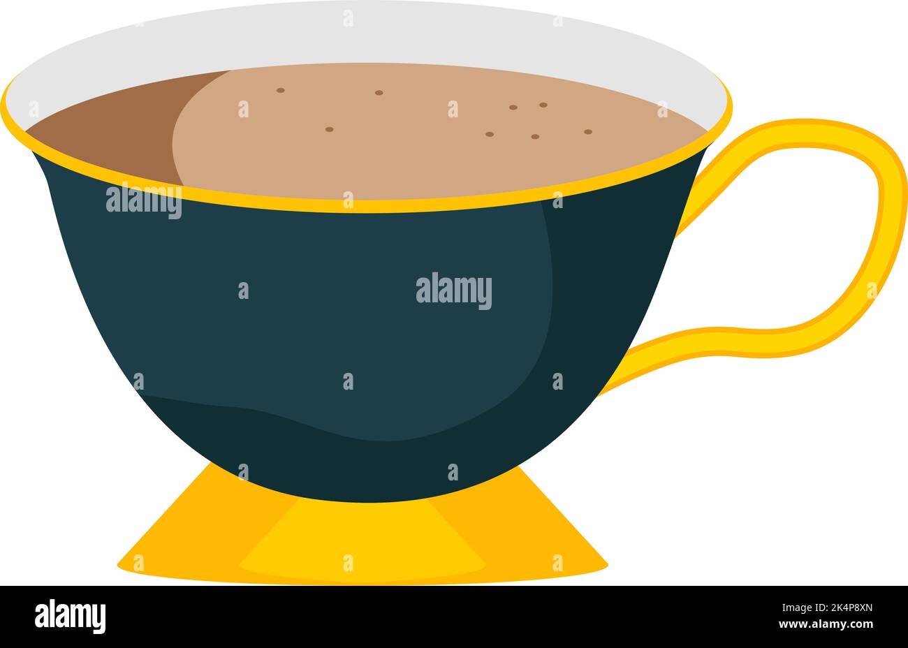 Cute tea cup, illustration, vector on a white background Stock Vector ...