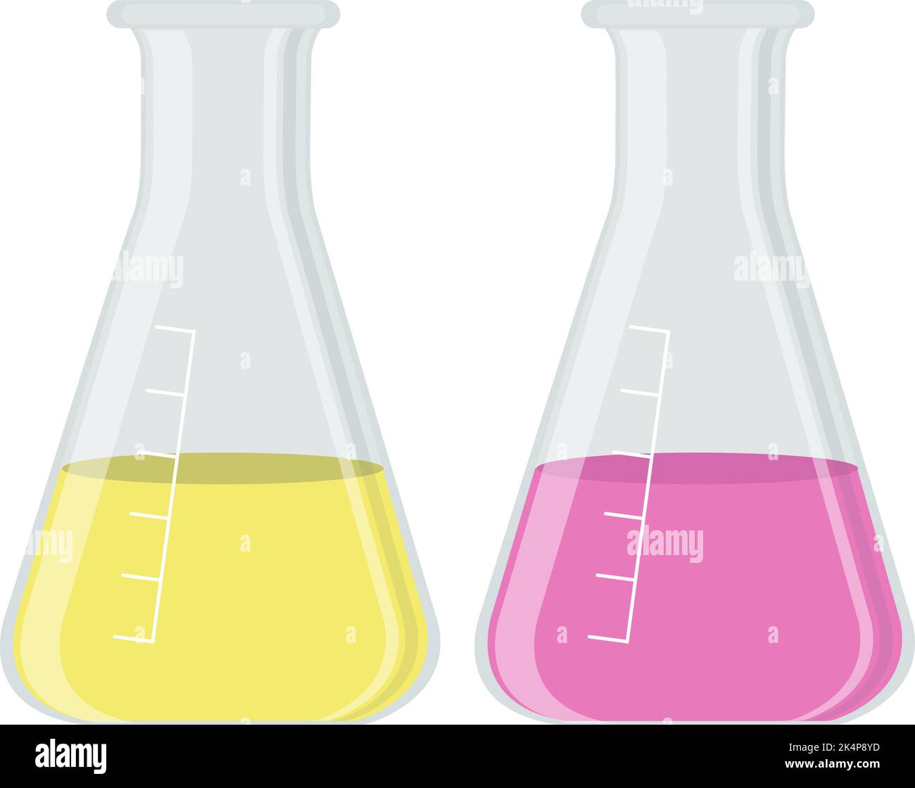 Chemistry glassware, illustration, vector on a white background Stock ...