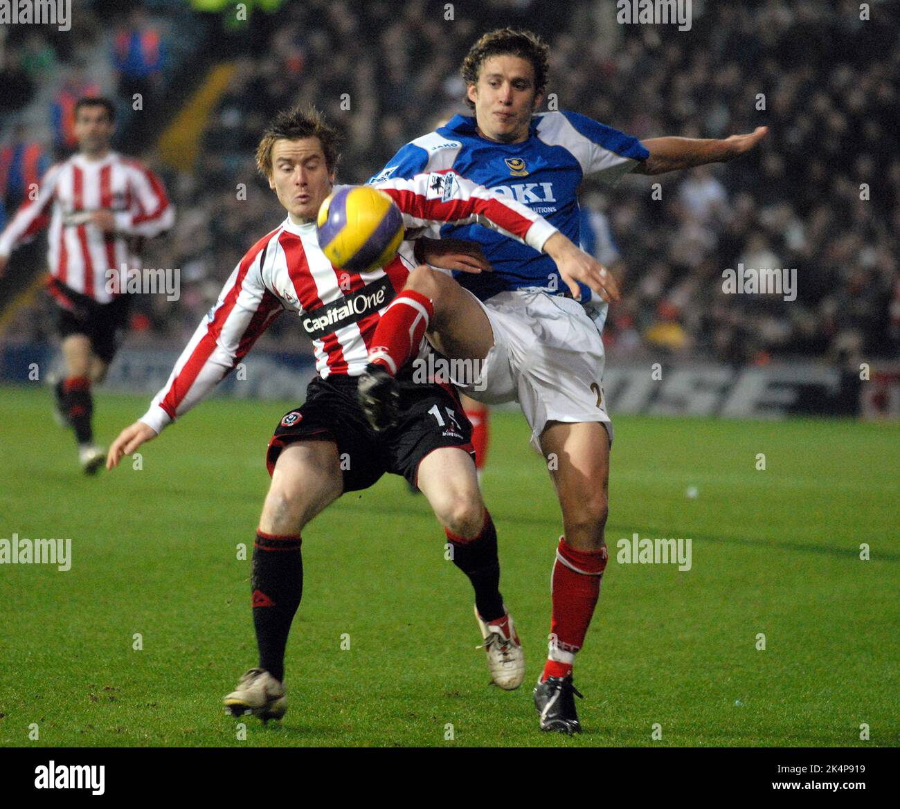 PORTSMOUTH V SHEFF. UTD SEAN DAVIES GETS THE BETTER OF ROBERT KOZLUK ...