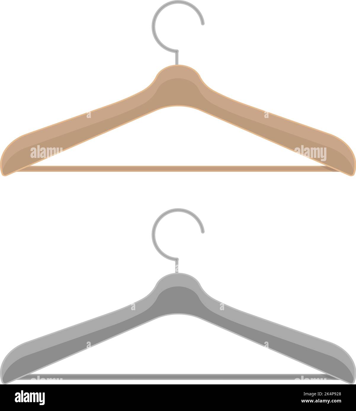 Two coat hangers, illustration, vector on a white background Stock ...