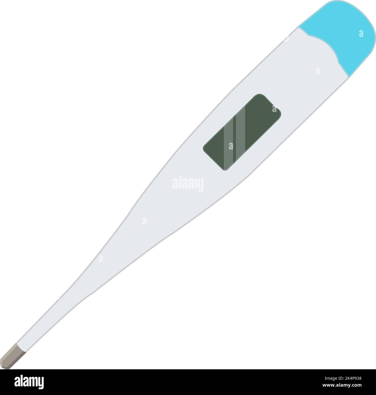 Blue digital thermometer, illustration, vector on a white background ...