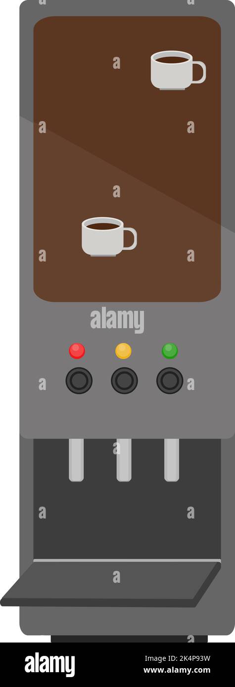 Espresso machine, illustration, vector on a white background Stock ...