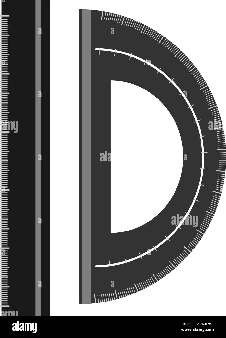 Black study scale, illustration, vector on a white background Stock ...