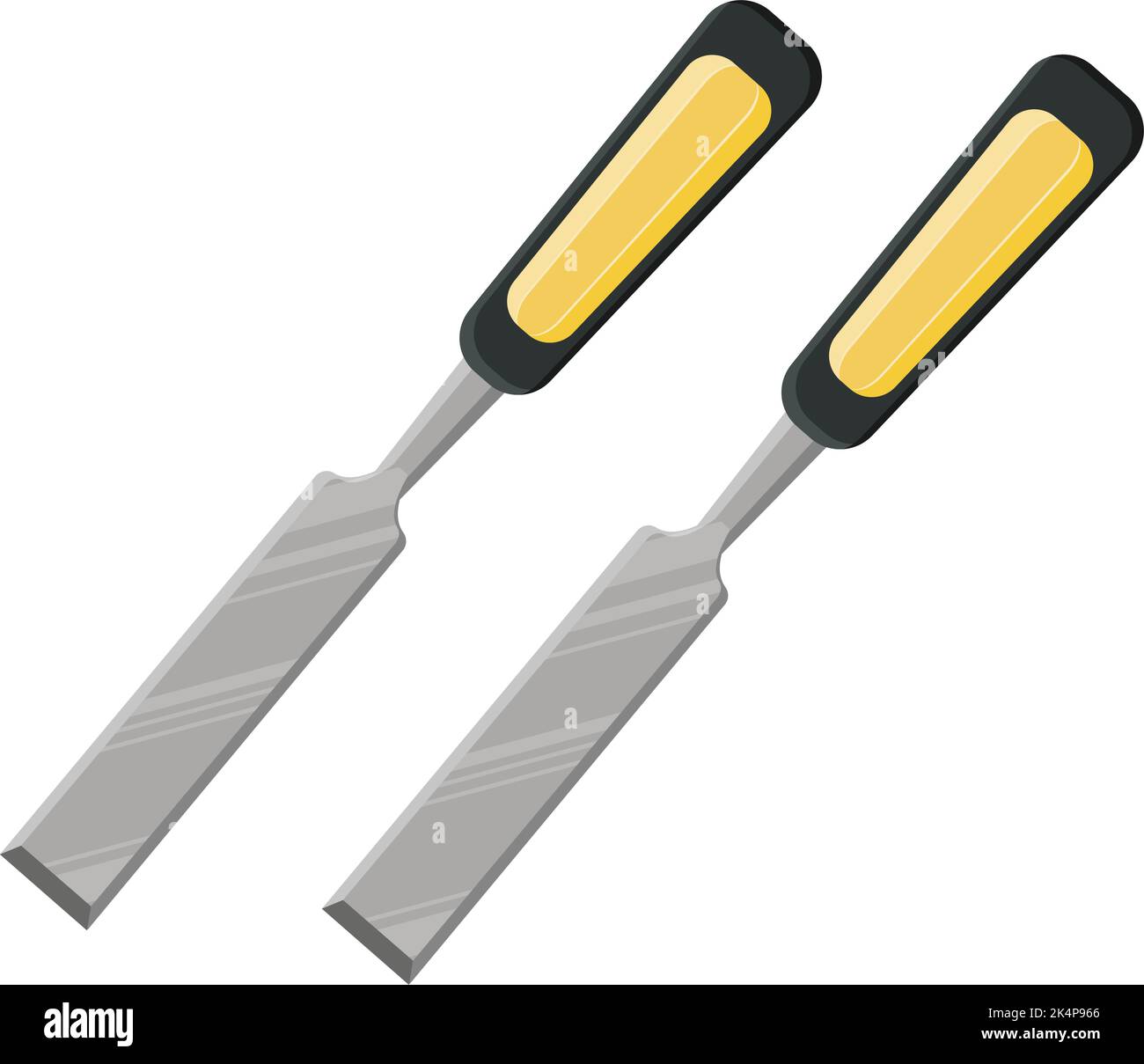 Two chisels, illustration, vector on a white background Stock Vector ...