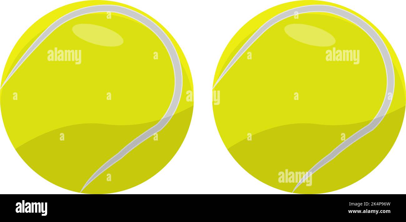 Yellow textured tennis balls, illustration, vector on a white ...