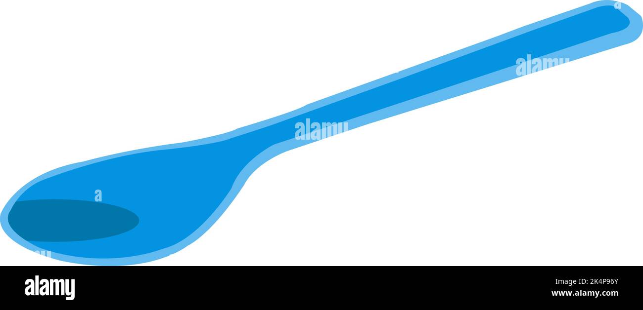 Blue spoon, illustration, vector on a white background Stock Vector ...