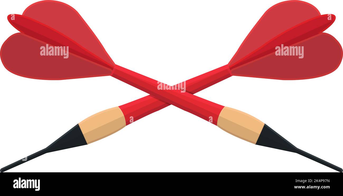Two red darts, illustration, vector on a white background Stock Vector ...