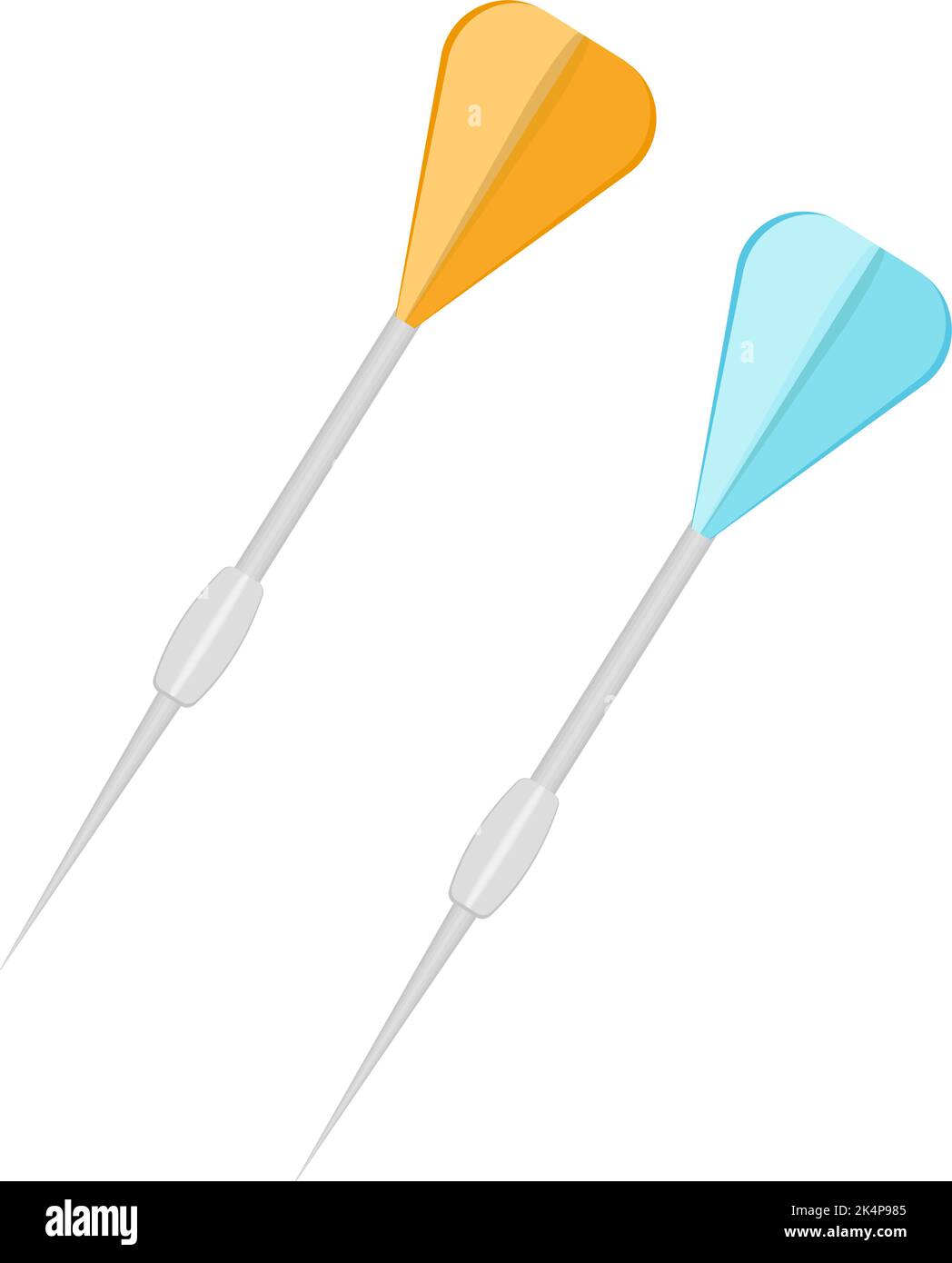 Orange and blue dart, illustration, vector on a white background Stock ...