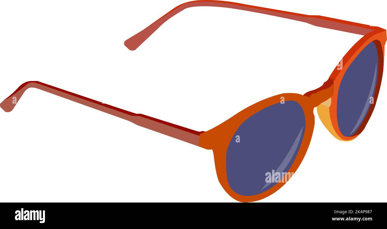 Red sunglasses, illustration, vector on a white background Stock Vector ...