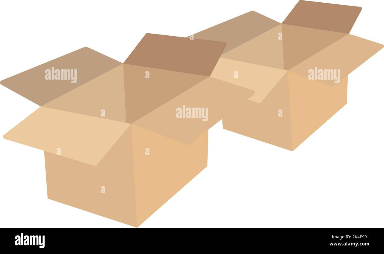 Open boxes, illustration, vector on a white background Stock Vector ...