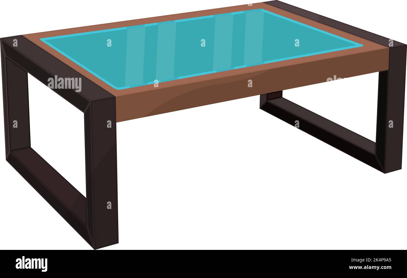 Wooden glass table, illustration, vector on a white background Stock ...