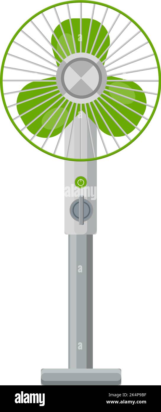 Green fan, illustration, vector on a white background Stock Vector ...