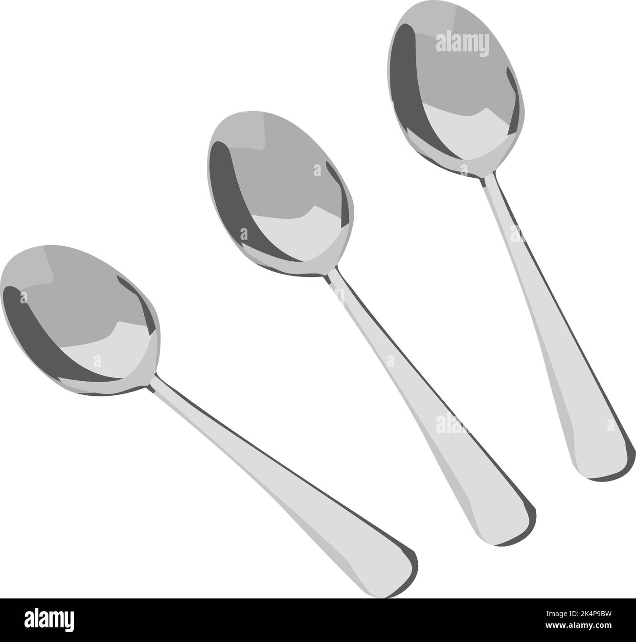 Metal spoons, illustration, vector on a white background Stock Vector ...