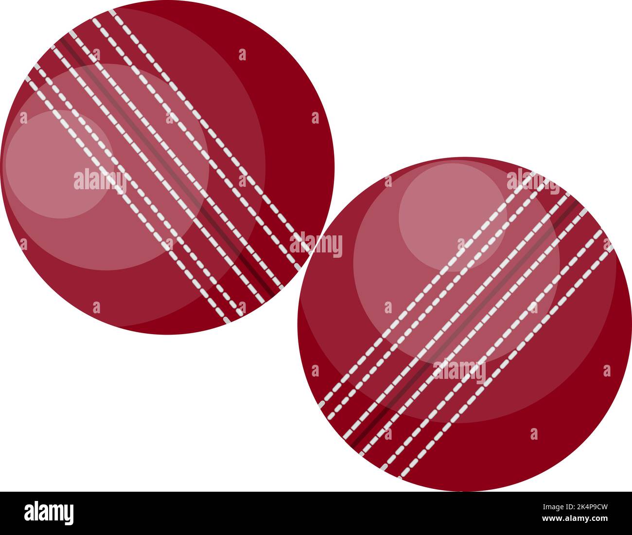 Red cricket balls, illustration, vector on a white background Stock ...