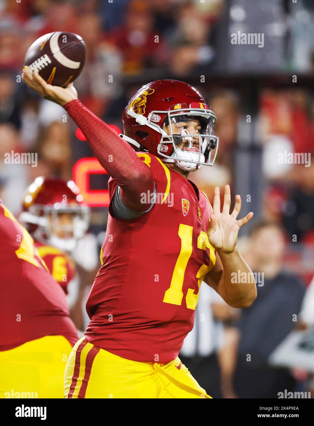 October 01, 2022 USC Trojans quarterback Caleb Williams #13 throws a ...