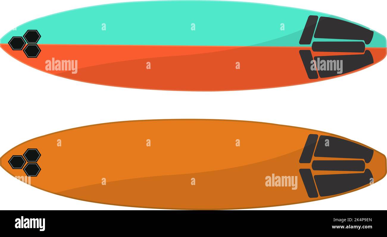 Orange surf boards, illustration, vector on a white background Stock ...