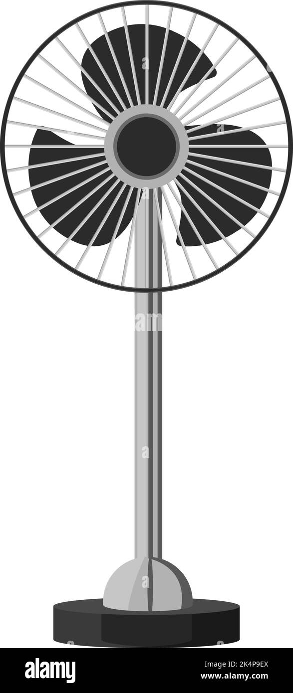 Silver table fan, illustration, vector on a white background Stock ...