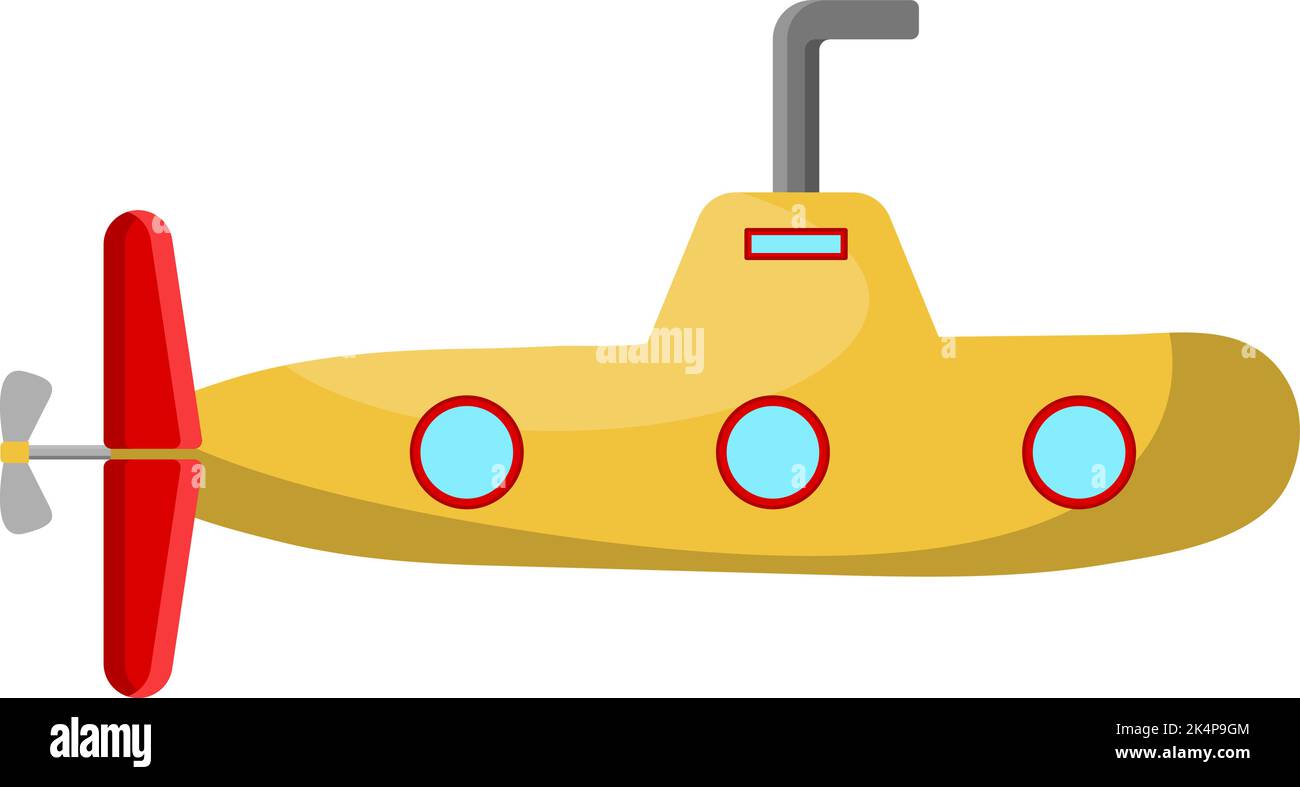 Yellow submarine, illustration, vector on a white background Stock ...