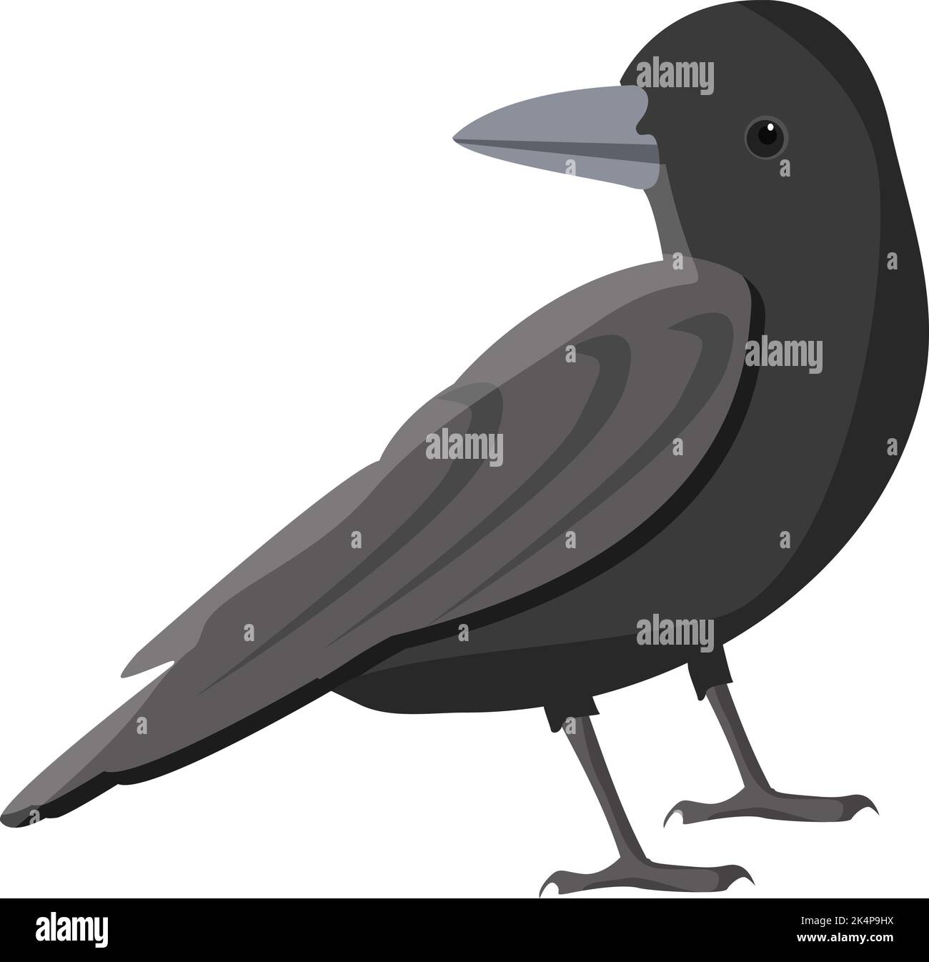 Black crow, illustration, vector on a white background Stock Vector ...