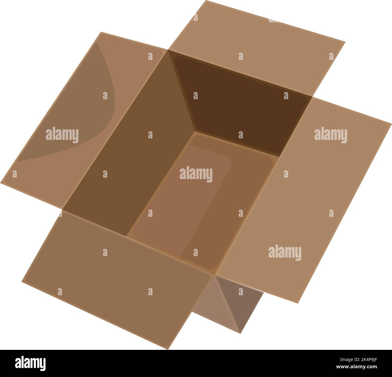 Empty brown box, illustration, vector on a white background Stock ...