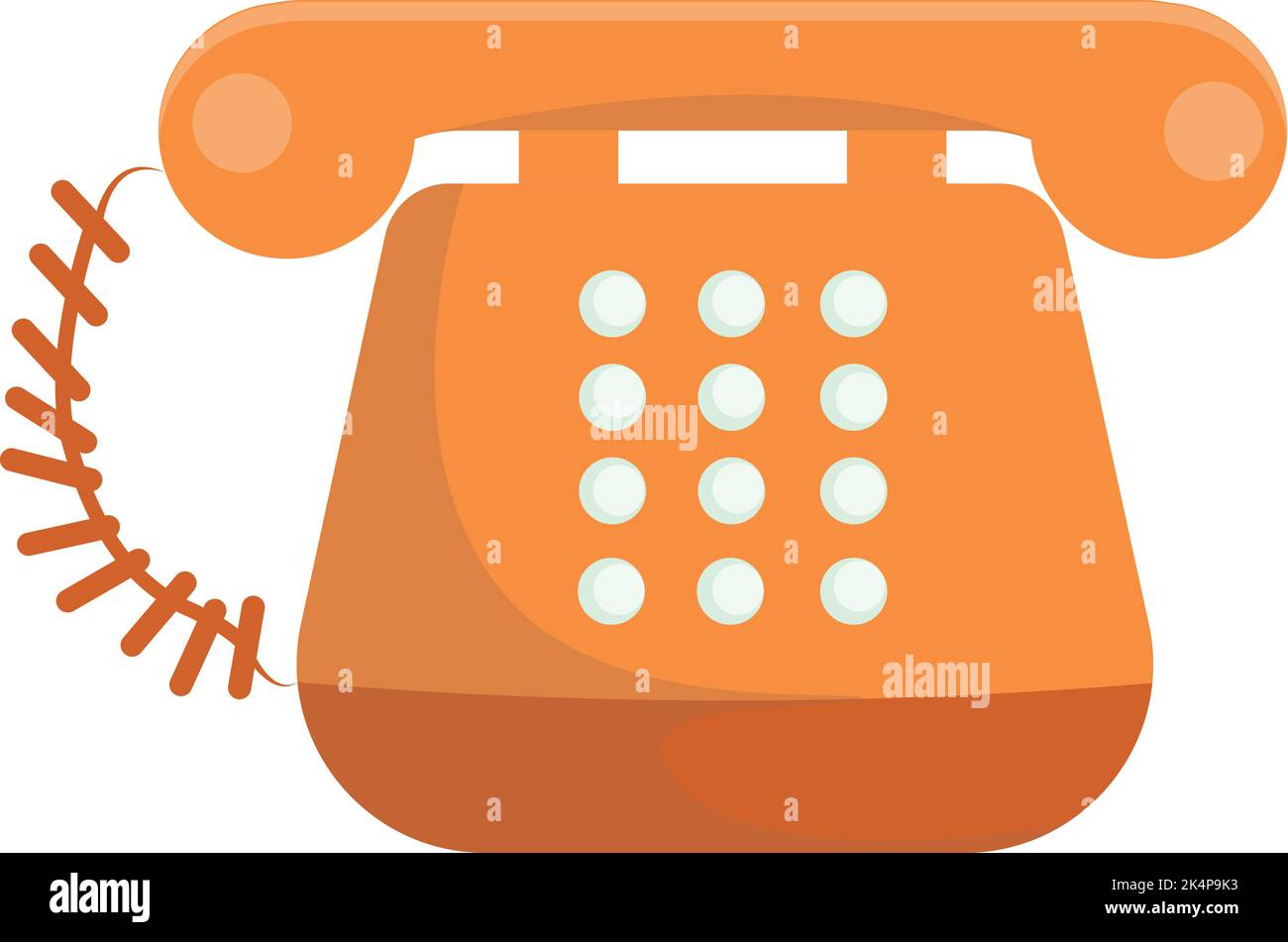 Orange telephone, illustration, vector on a white background Stock ...