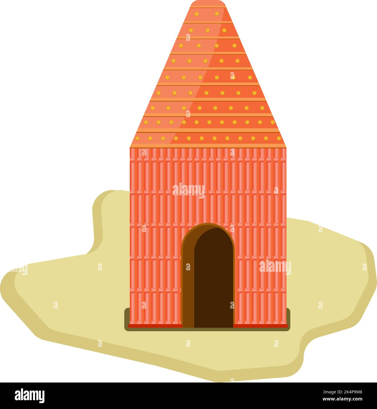 Red temple, illustration, vector on a white background Stock Vector ...