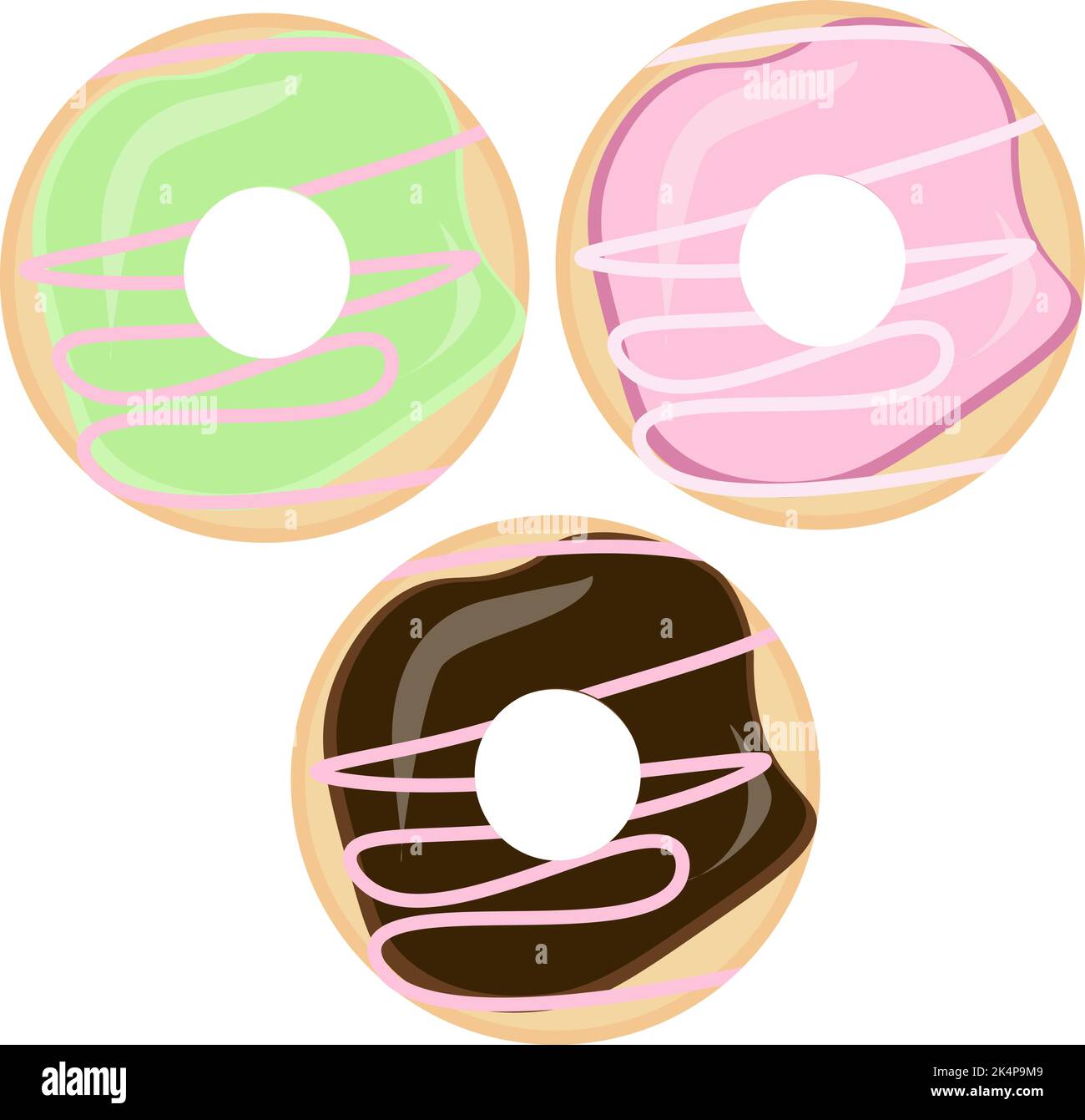 Sugar donuts isolated on Stock Vector Images - Alamy